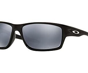 Oakley Men's OO9225 Polarized Rectangular Sunglasses, Polished Black, 60mm