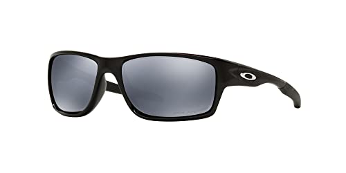 Oakley Men's OO9225 Polarized Rectangular Sunglasses, Polished Black, 60mm