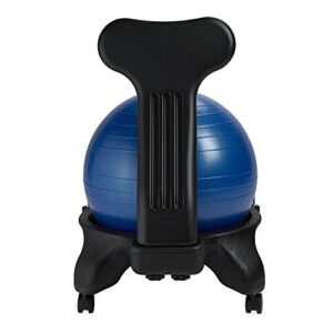 Gaiam Classic Balance Ball Chair – Exercise Stability Yoga Ball Premium Ergonomic Chair for Home and Office Desk with Air Pump, Exercise Guide and Satisfaction Guarantee, Blue