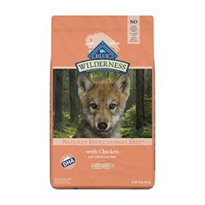 blue buffalo wilderness high protein, natural puppy large breed dry dog food, chicken 24-lb