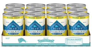 blue buffalo homestyle recipe natural adult healthy weight wet dog food, chicken 12.5-oz can (pack of 12)