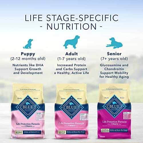 Blue Buffalo Life Protection Formula Natural Senior Small Breed Dry Dog Food, Chicken and Brown Rice 15-lb