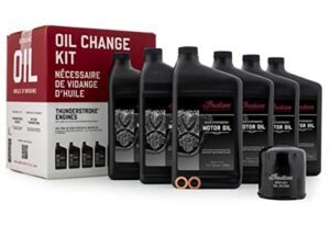 polaris thunderstroke oil change kit, fits 111 and 116 engines, part 2889311, 6 quarts of 20w-40 semi-synthetic motor oil, 1 filter & 2 washers