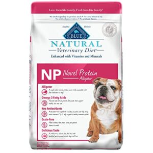 blue buffalo natural veterinary diet np novel protein dry dog food, alligator 22-lb bag