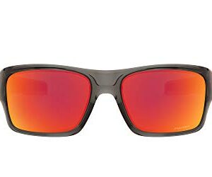 Oakley Youth Kids' OJ9003 Turbine XS Rectangular Sunglasses, Grey Smoke/Prizm Ruby, 57 mm