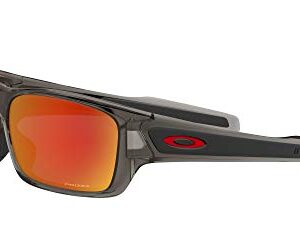 Oakley Youth Kids' OJ9003 Turbine XS Rectangular Sunglasses, Grey Smoke/Prizm Ruby, 57 mm