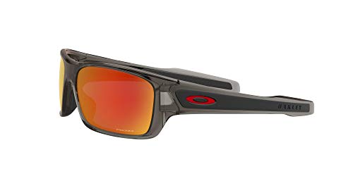 Oakley Youth Kids' OJ9003 Turbine XS Rectangular Sunglasses, Grey Smoke/Prizm Ruby, 57 mm