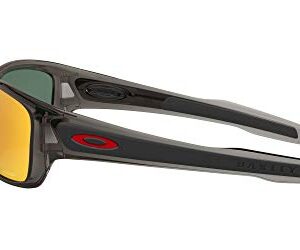 Oakley Youth Kids' OJ9003 Turbine XS Rectangular Sunglasses, Grey Smoke/Prizm Ruby, 57 mm