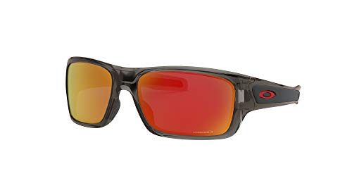 Oakley Youth Kids' OJ9003 Turbine XS Rectangular Sunglasses, Grey Smoke/Prizm Ruby, 57 mm