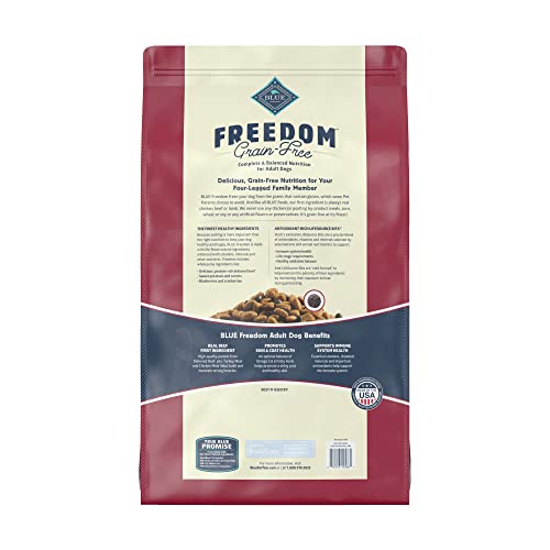 Blue Buffalo Freedom Grain Free Natural Adult Dry Dog Food, Beef 24-lb