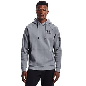 under armour mens new freedom flag hoodie , steel (036)/black , large