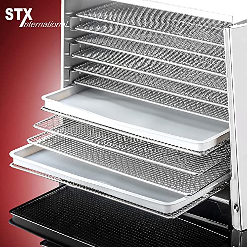 STX International STX-DEH-1200W-XLS Dehydra Commercial Grade Stainless Steel Digital Food Dehydrator - 10 Trays - 1200 Watts - 165 Degree Fahrenheit - Jerky Safe with 15 Hour Timer