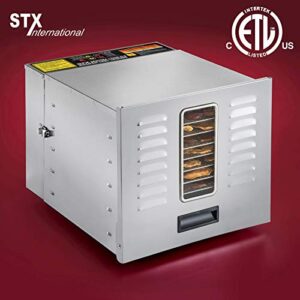 STX International STX-DEH-1200W-XLS Dehydra Commercial Grade Stainless Steel Digital Food Dehydrator - 10 Trays - 1200 Watts - 165 Degree Fahrenheit - Jerky Safe with 15 Hour Timer