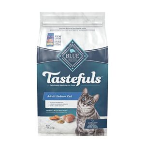 blue buffalo tastefuls indoor natural adult dry cat food, chicken 7lb bag