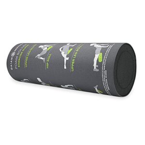 gaiam restore foam roller with self-guided exercise illustrations printed on massage roller, 18 inch