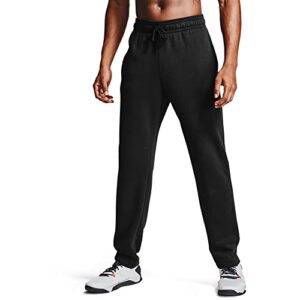 under armour mens rival fleece pants , black (001)/onyx white , x-large