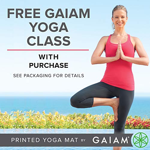 Gaiam Soft-Grip Yoga Mat 2-in-1 Travel Exercise Mat Ideal for Hot Yoga - Rubber Mat with Microfiber Towel Surface - On The Go Fitness Mat with Strap - Durable and Non Slip (72" L x 26" W x 2mm Thick)