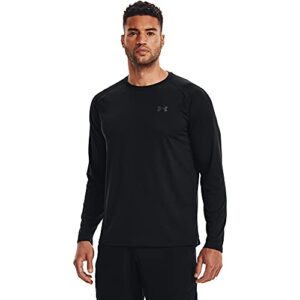 under armour men’s tech 2.0 long sleeve t-shirt , black (001)/graphite , large