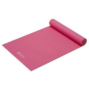 Gaiam Essentials Premium Yoga Mat with Yoga Mat Carrier Sling, Pink, 72 InchL x 24 InchW x 1/4 Inch Thick