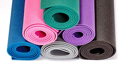 Gaiam Essentials Premium Yoga Mat with Yoga Mat Carrier Sling, Pink, 72 InchL x 24 InchW x 1/4 Inch Thick