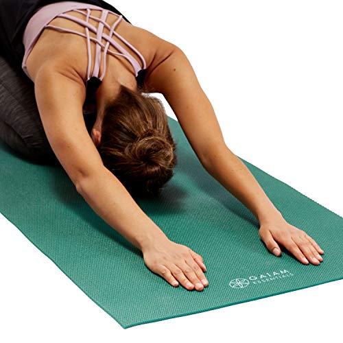 Gaiam Essentials Premium Yoga Mat with Yoga Mat Carrier Sling, Pink, 72 InchL x 24 InchW x 1/4 Inch Thick