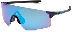 oakley men’s oo9454 evzero blades rectangular sunglasses, steel/prizm sapphire, 38 mm