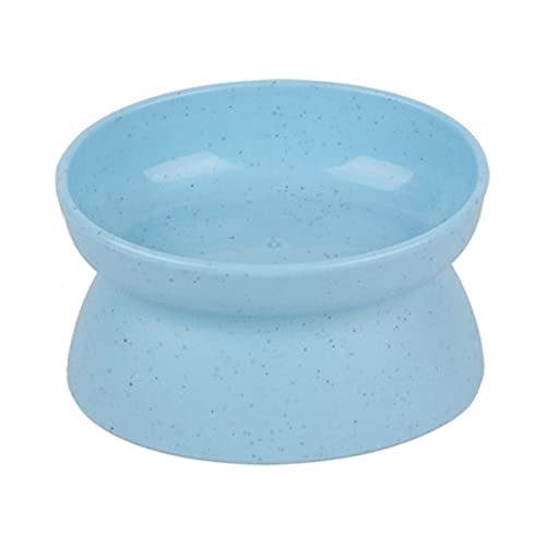 FUUIE Bowls for Food and Water High-Foot Pet Bowl Neck-Protecting Pet Feeder (Color : Blue)