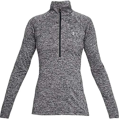 Under Armour Women's Tech Twist ½ Zip Long-Sleeve Pullover , Black (001)/Metallic Silver , Small