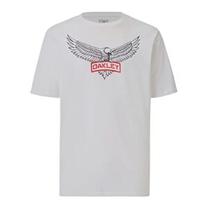 oakley men’s si eagle tab tee, white, large