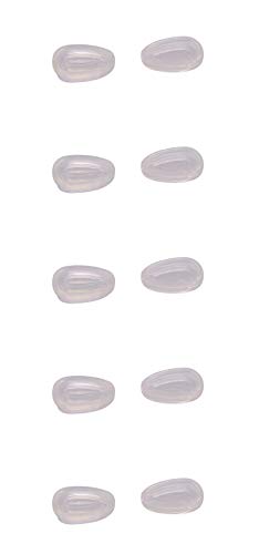 NicelyFit Clear Nose Pads for Oakley Eyeglass Frames OX3122 OX5126 OX5115 OX5118 OO9174 Tincan OO4082 OO6017 Tinfoil OO6018, Tailpin OO4086 Caveat OO4054 Feedback OO4079 Holbrook Metal Tailback, 12mm x 7mm