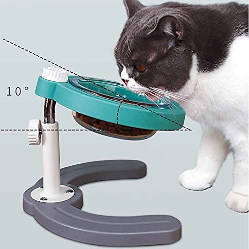 FUUIE Bowls for Food and Water Protect Cervical Spine Adjustable Non-Slip cat Bowl with Stand Dog Bowl pet Feeding cat Food Bowl cat Food pet Bowl Dog Feeder (Color : Sky Blue)