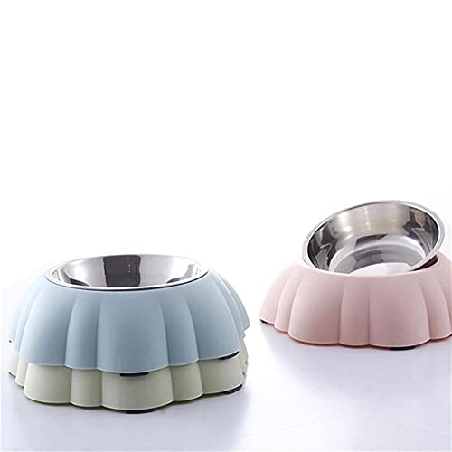 AHEGAS Dog Food Bowl Pet Supplies Dog Cat Food Bowl Stainless Steel Non-Slip Cat Water Drinking and Feeding Tools Supplies ( Color : Blue )