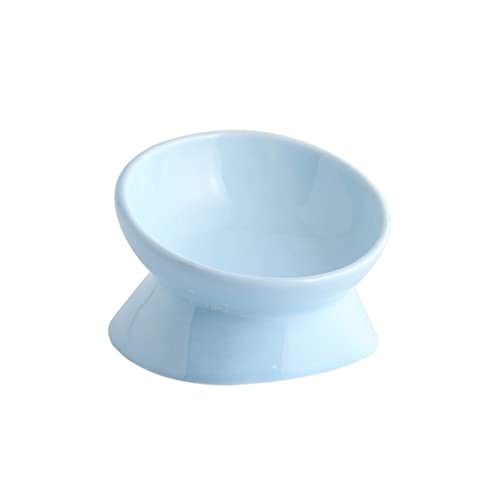 FUUIE Bowls for Food and Water Pet Supplies Tall Slanted Mouth Pet Bowl (Color : Blue)