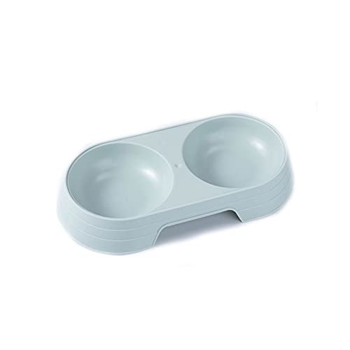 FUUIE Bowls for Food and Water Double Bowl for Household Pets, Suitable for Cats and Dogs, with Rounded Curves, Simple to Clean, Durable and Anti-Drop (Color : Blue)