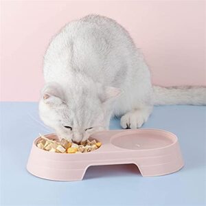 FUUIE Bowls for Food and Water Double Bowl for Household Pets, Suitable for Cats and Dogs, with Rounded Curves, Simple to Clean, Durable and Anti-Drop (Color : Blue)