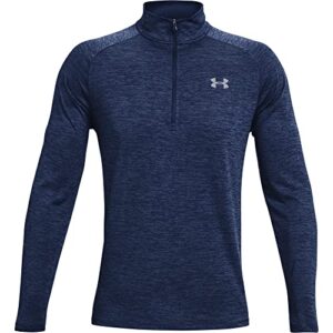 under armour men’s tech 2.0 1/2 zip-up long sleeve t-shirt , academy blue (409)/steel , x-large tall