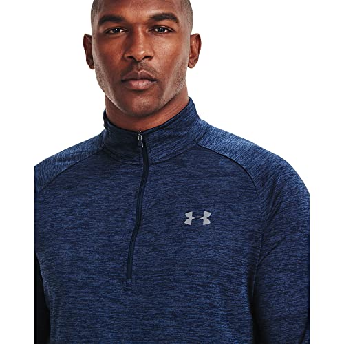 Under Armour Men's Tech 2.0 1/2 Zip-Up Long Sleeve T-Shirt , Academy Blue (409)/Steel , X-Large Tall