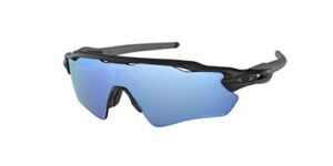 oakley radar ev path, oo9208 (55) matte black/prizm deep water polarized 138mm, sunglasses bundle with original case, and accessories (5 items)