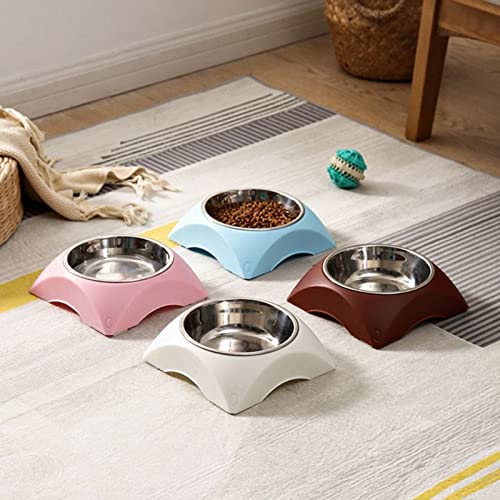 FUUIE Bowls for Food and Water Stainless Steel Pet Cat Dog Bowl Pet Food Water Feeder Drinking Bowl for Puppy Kitten Cat Pet Dog Dish Bowl Pet Feeding Supplies (Color : White)