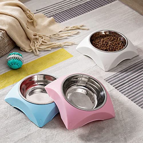 FUUIE Bowls for Food and Water Stainless Steel Pet Cat Dog Bowl Pet Food Water Feeder Drinking Bowl for Puppy Kitten Cat Pet Dog Dish Bowl Pet Feeding Supplies (Color : White)