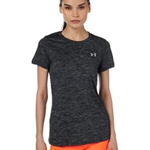 Under Armour Women's Tech Twist T-Shirt , Black (001)/Metallic Silver , Large