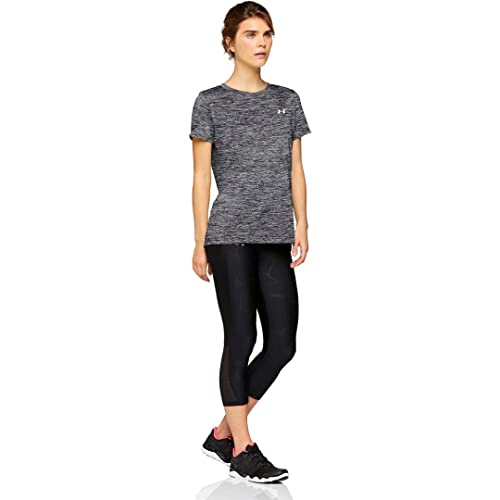 Under Armour Women's Tech Twist T-Shirt , Black (001)/Metallic Silver , Large