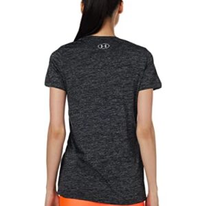 Under Armour Women's Tech Twist T-Shirt , Black (001)/Metallic Silver , Large