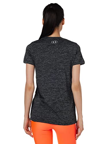 Under Armour Women's Tech Twist T-Shirt , Black (001)/Metallic Silver , Large