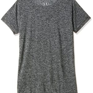 Under Armour Women's Tech Twist T-Shirt , Black (001)/Metallic Silver , Large