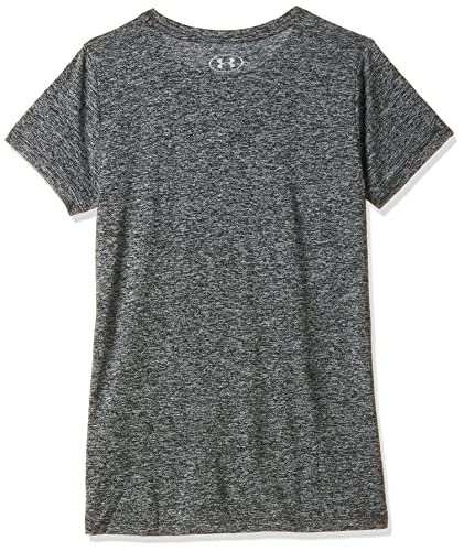 Under Armour Women's Tech Twist T-Shirt , Black (001)/Metallic Silver , Large