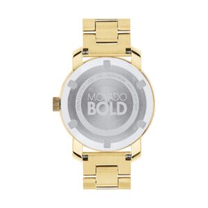 Movado Women's BOLD Iconic Metal Yellow Gold Watch with a Flat Dot Sunray Dial, Gold (Model 3600085)