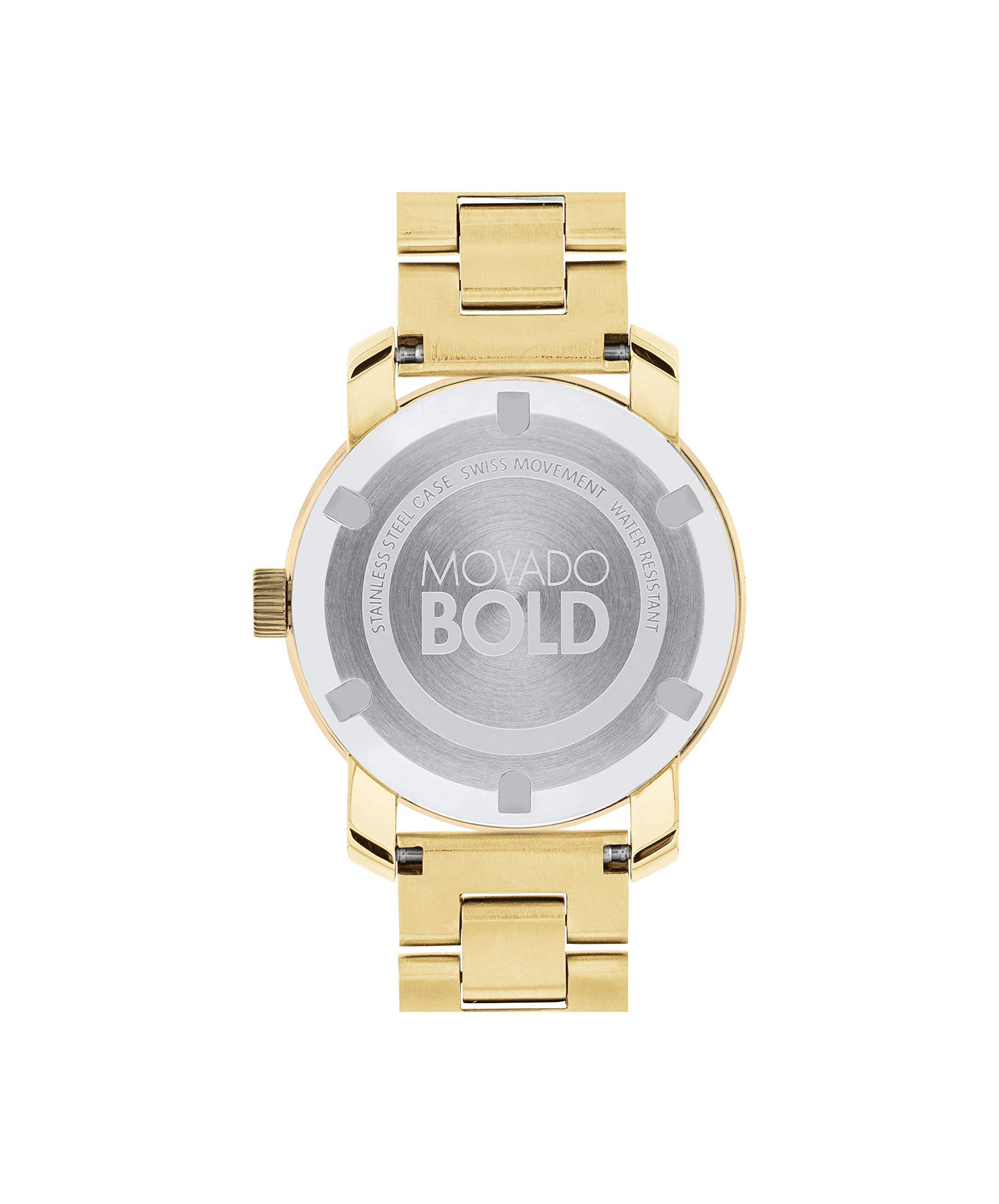 Movado Women's BOLD Iconic Metal Yellow Gold Watch with a Flat Dot Sunray Dial, Gold (Model 3600085)