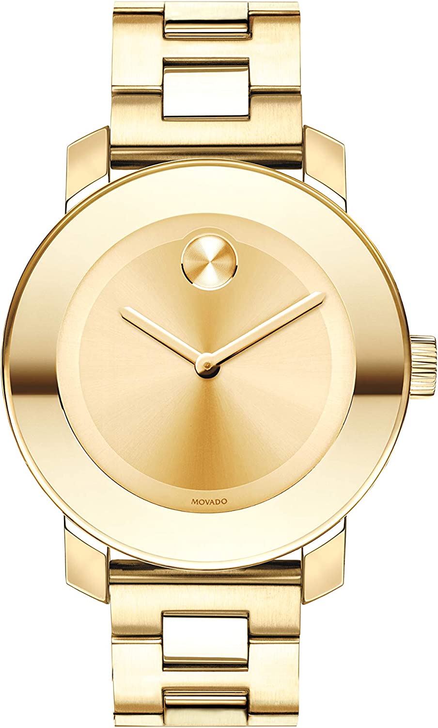 Movado Women's BOLD Iconic Metal Yellow Gold Watch with a Flat Dot Sunray Dial, Gold (Model 3600085)