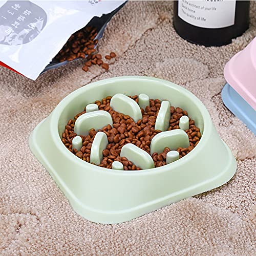 FUUIE Bowls for Food and Water Portable Dog Bowl Anti Choke Dog Feeding Food Bowls Puppy Slow Eating Dog Cat Bowls Feeder Dish Pet Bowl Pet Product Supplies (Color : Blue)